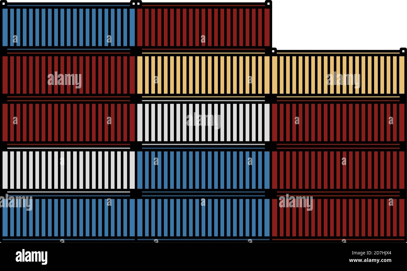 Container Stack Icon. Editable Outline With Color Fill Design. Vector ...