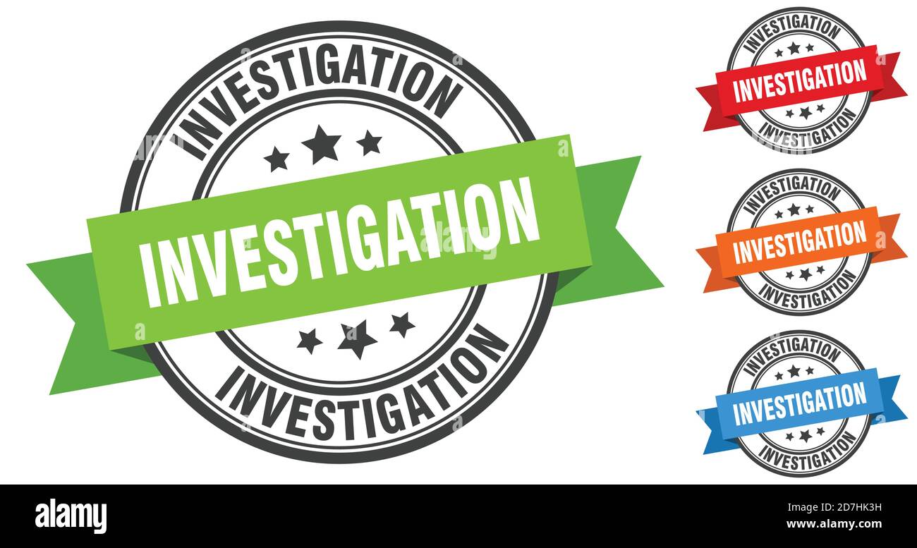Investigation ribbon label sign Stock Vector Images - Alamy