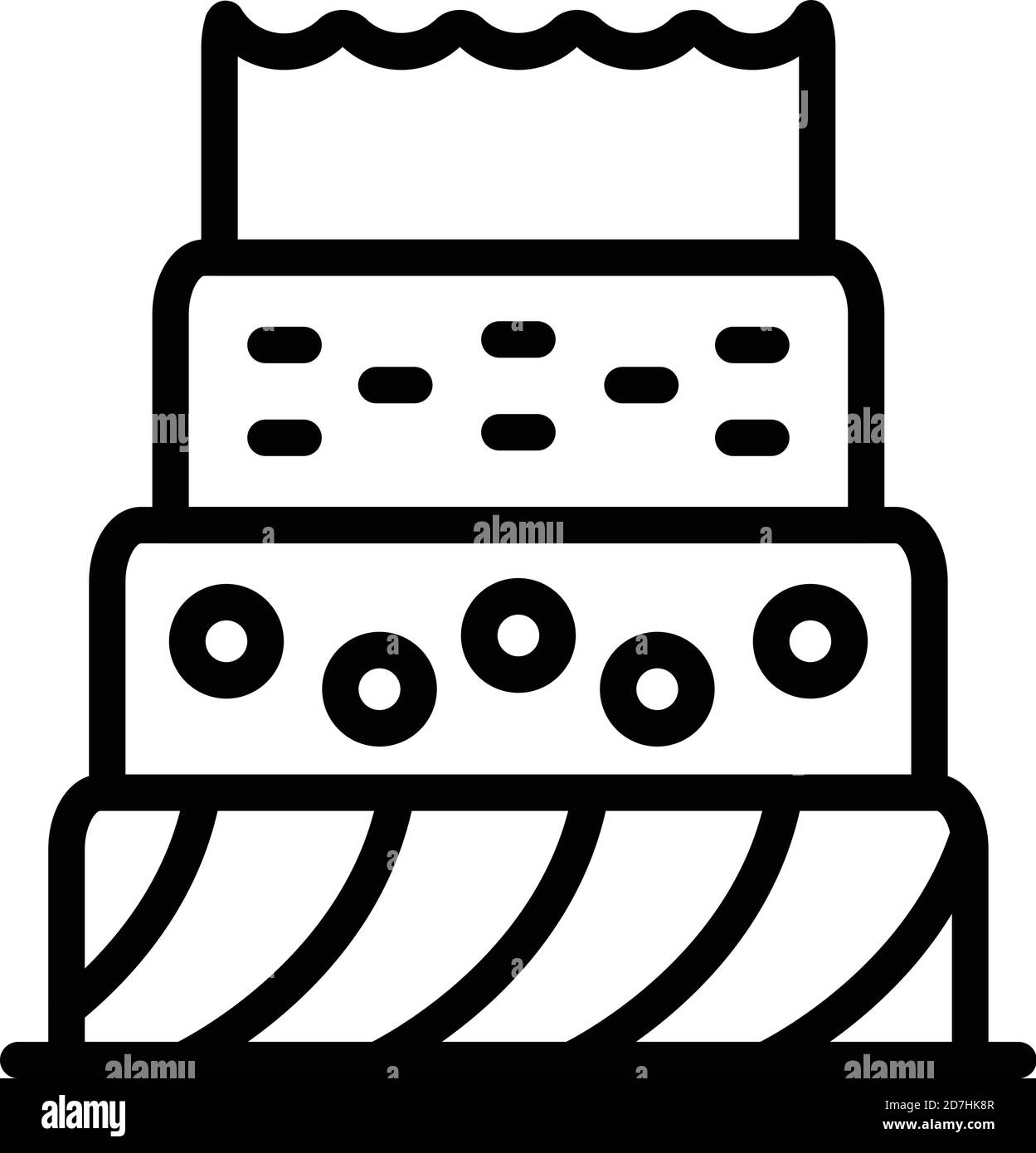 Baked home cake icon. Outline baked home cake vector icon for web ...