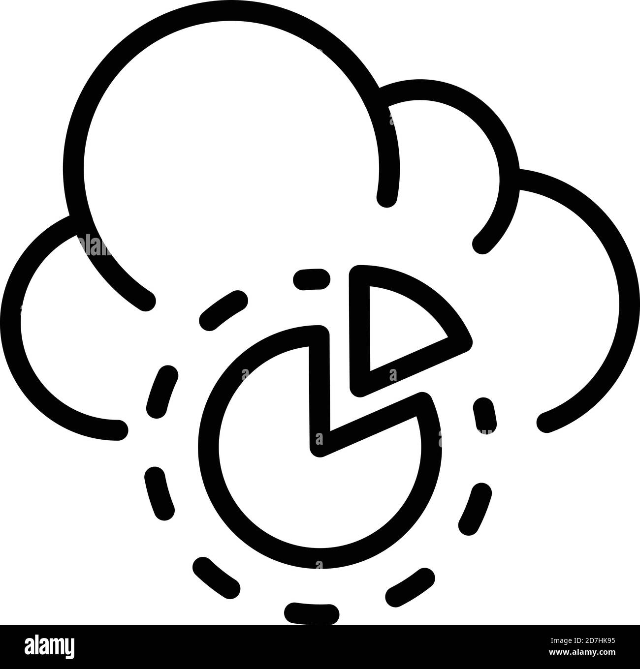 Cloud pie chart icon. Outline cloud pie chart vector icon for web ...