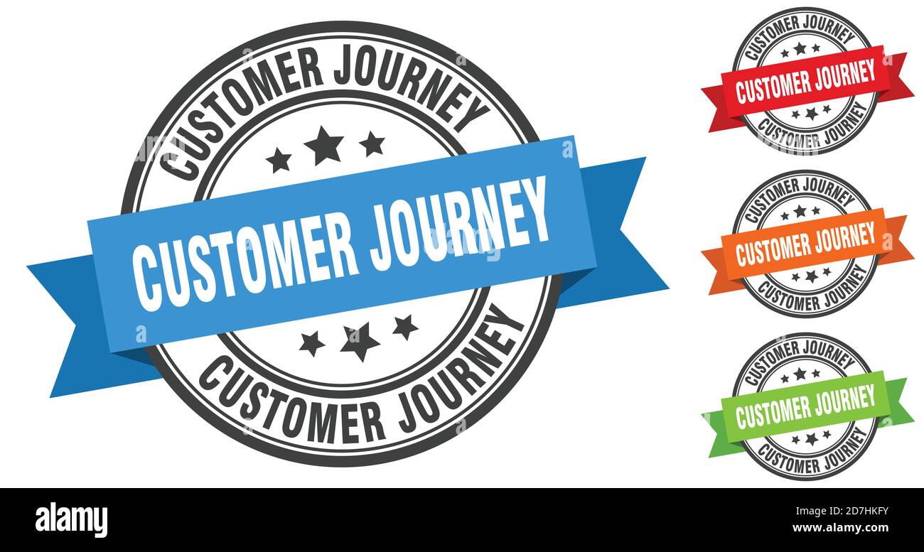 customer journey stamp. round band sign set. ribbon label Stock Vector ...