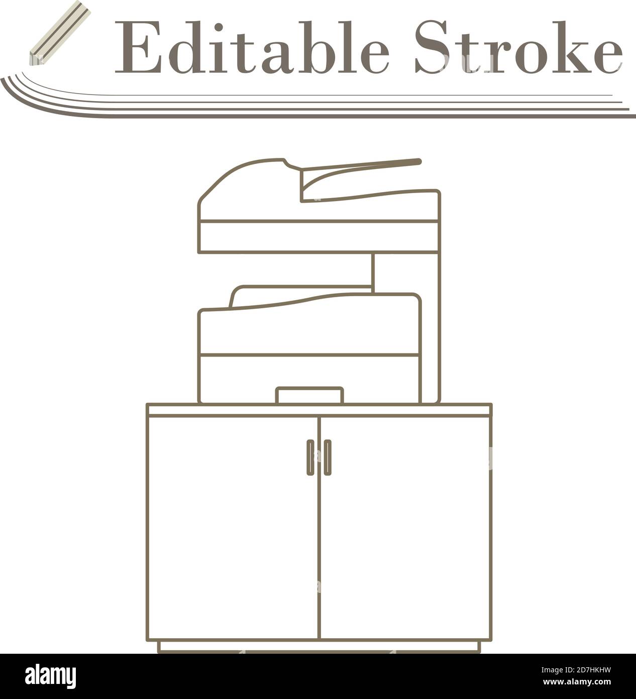 Copying Machine Icon. Editable Stroke Simple Design. Vector ...