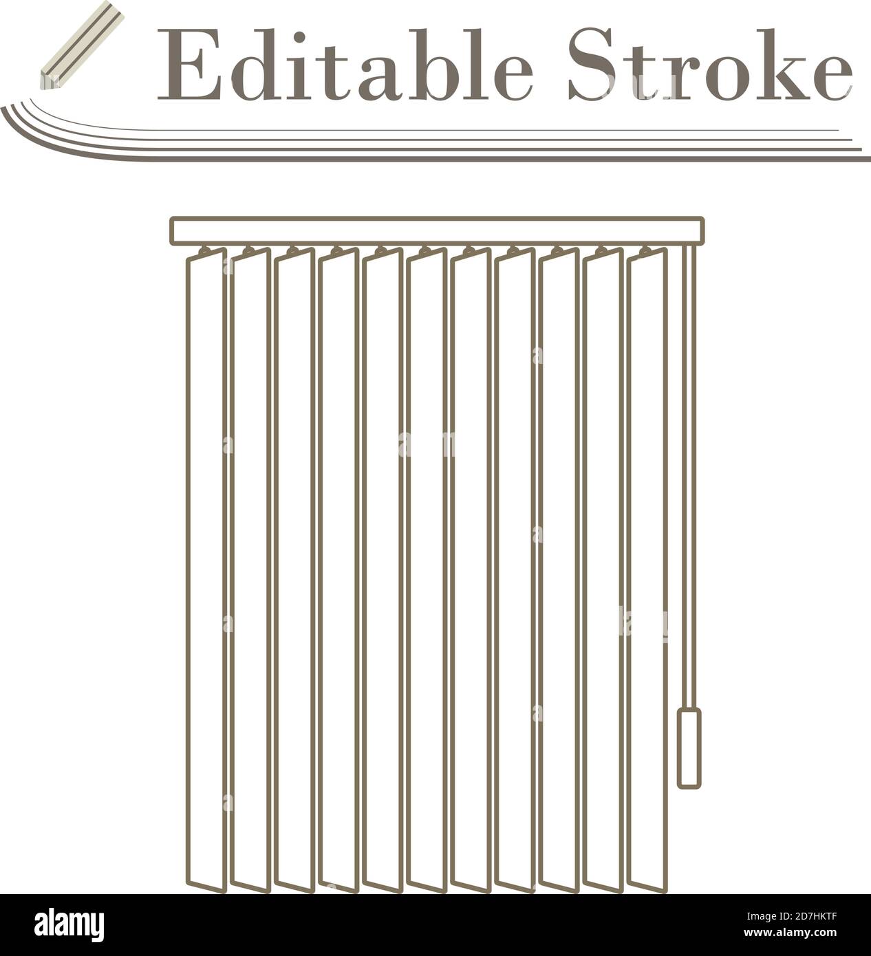 Office Vertical Blinds Icon. Editable Stroke Simple Design. Vector ...