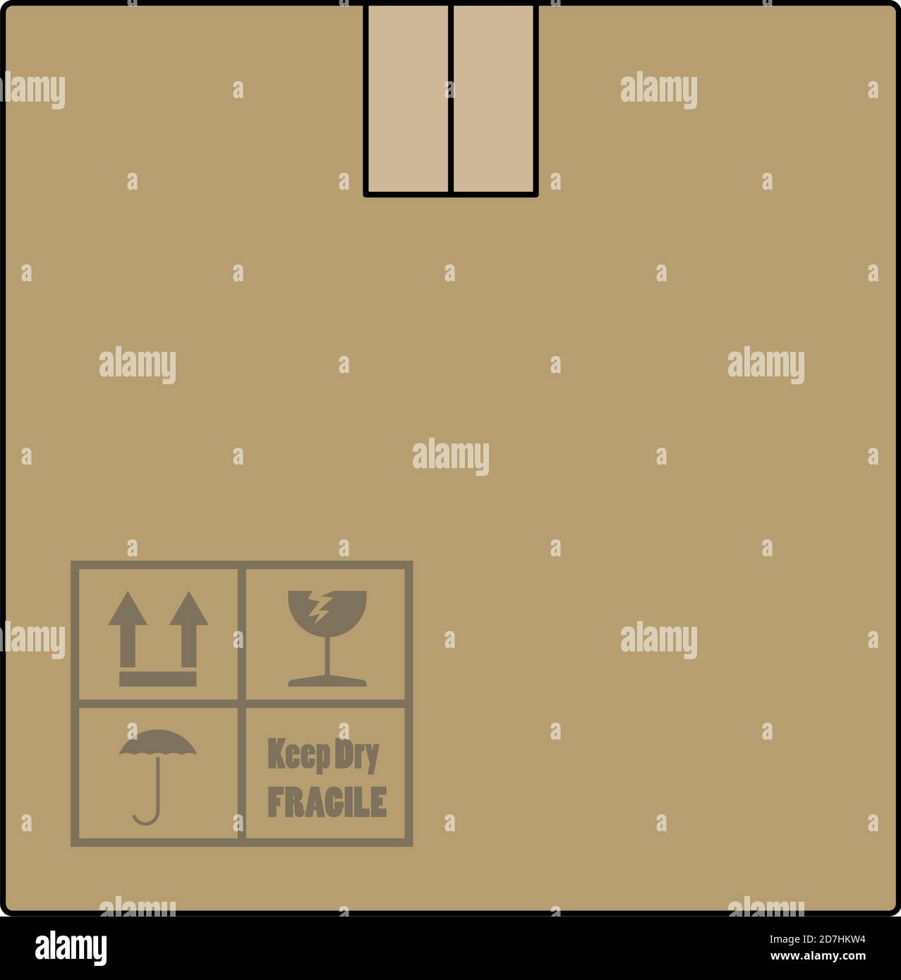 Cardboard Package Box Icon. Editable Outline With Color Fill Design ...