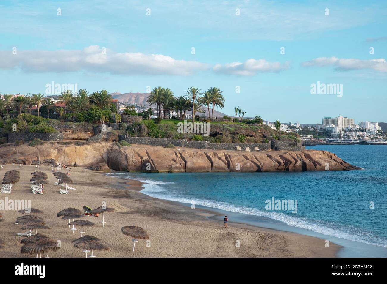 Views of Playa del Duque towards Las Americas coast, a popular beach ...