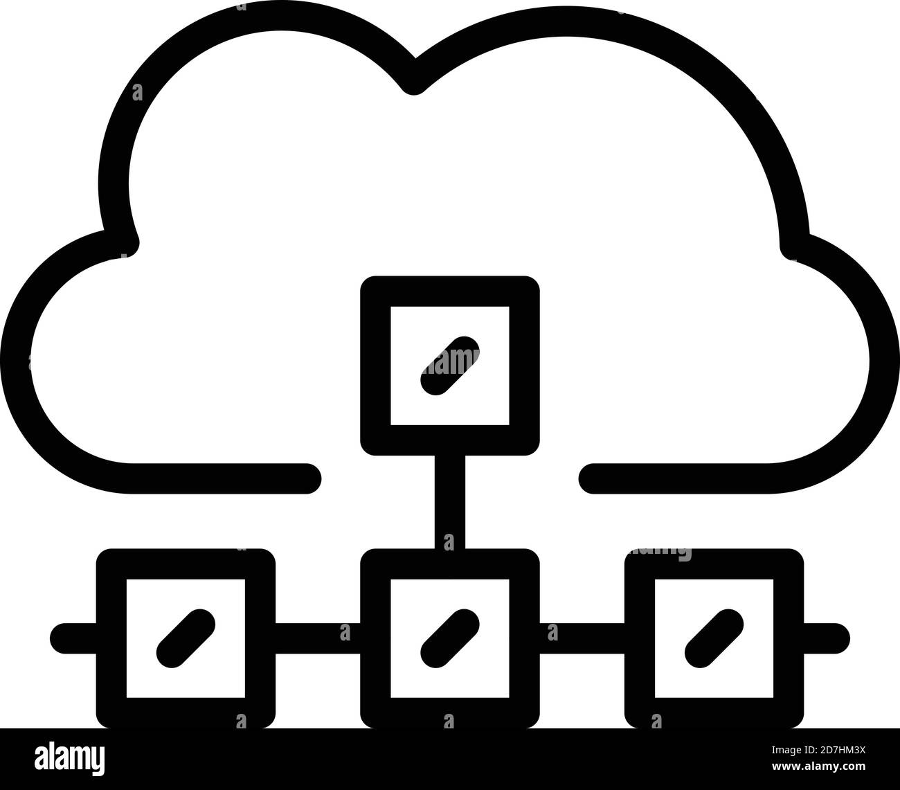 Network data cloud icon. Outline network data cloud vector icon for web ...