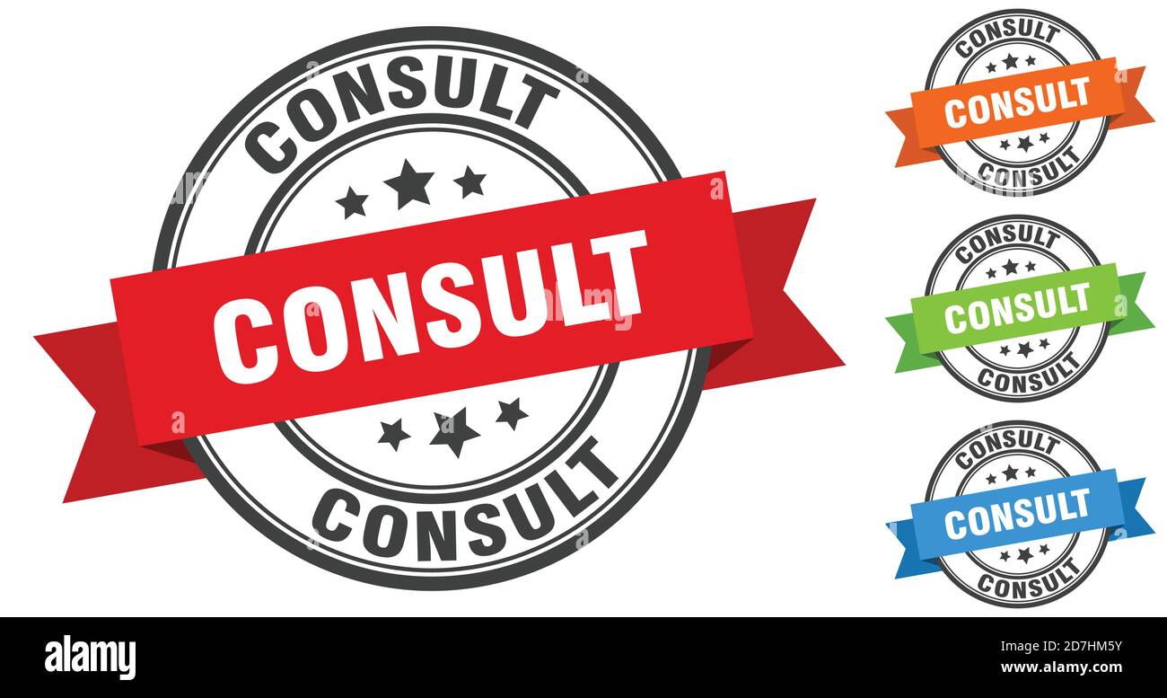 Consult stamp sign round Stock Vector Images - Alamy