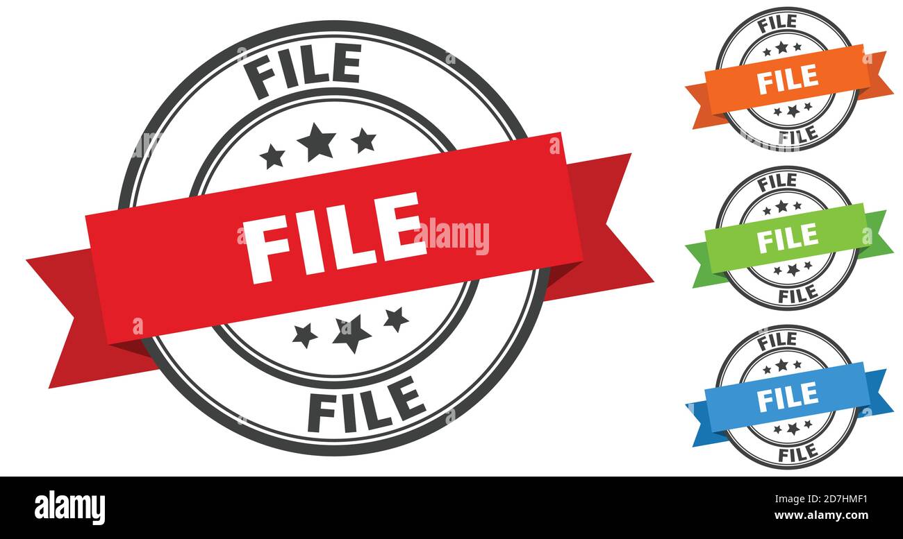 file stamp. round band sign set. ribbon label Stock Vector Image & Art ...