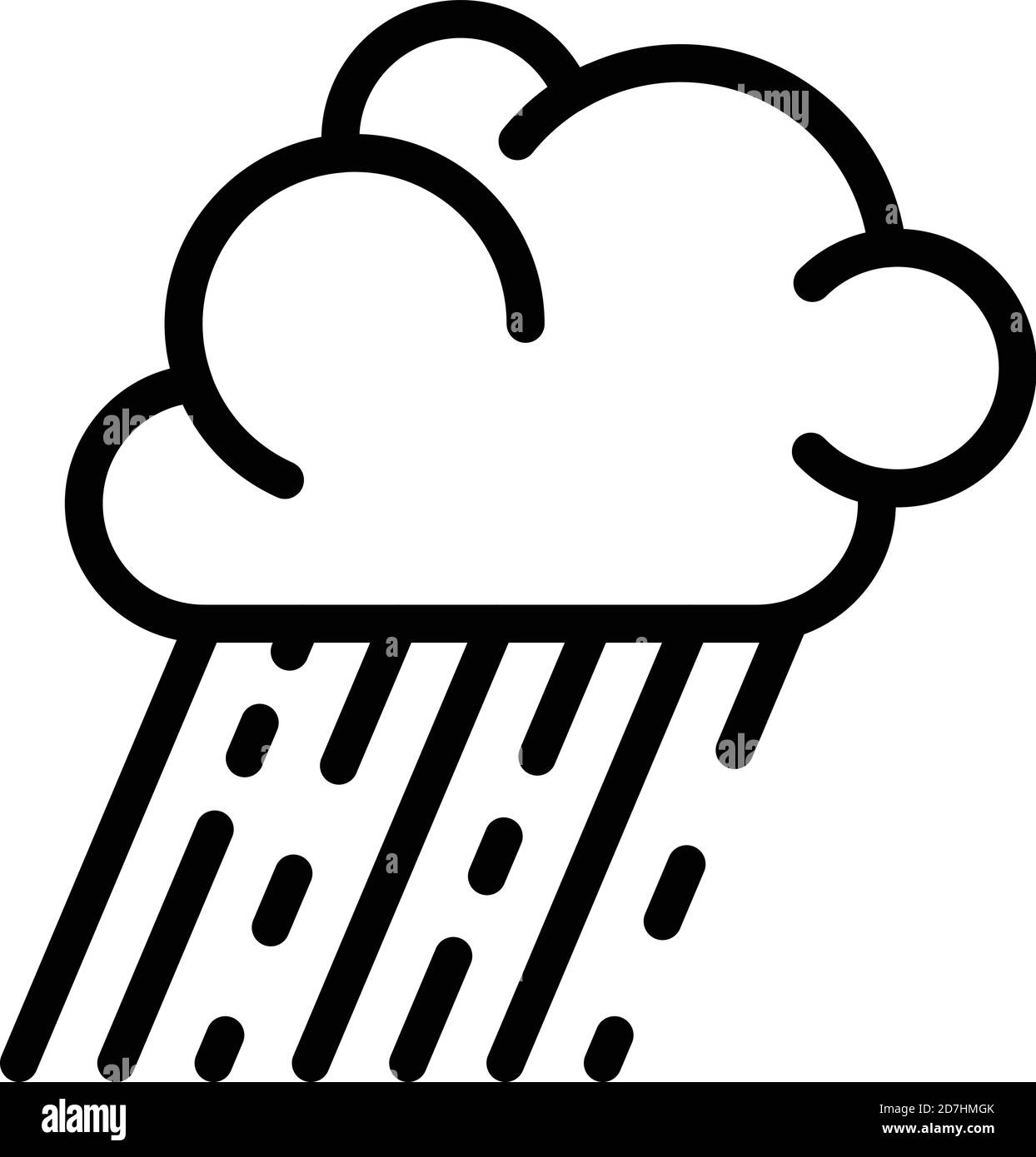 Storm rain cloud icon. Outline storm rain cloud vector icon for web ...