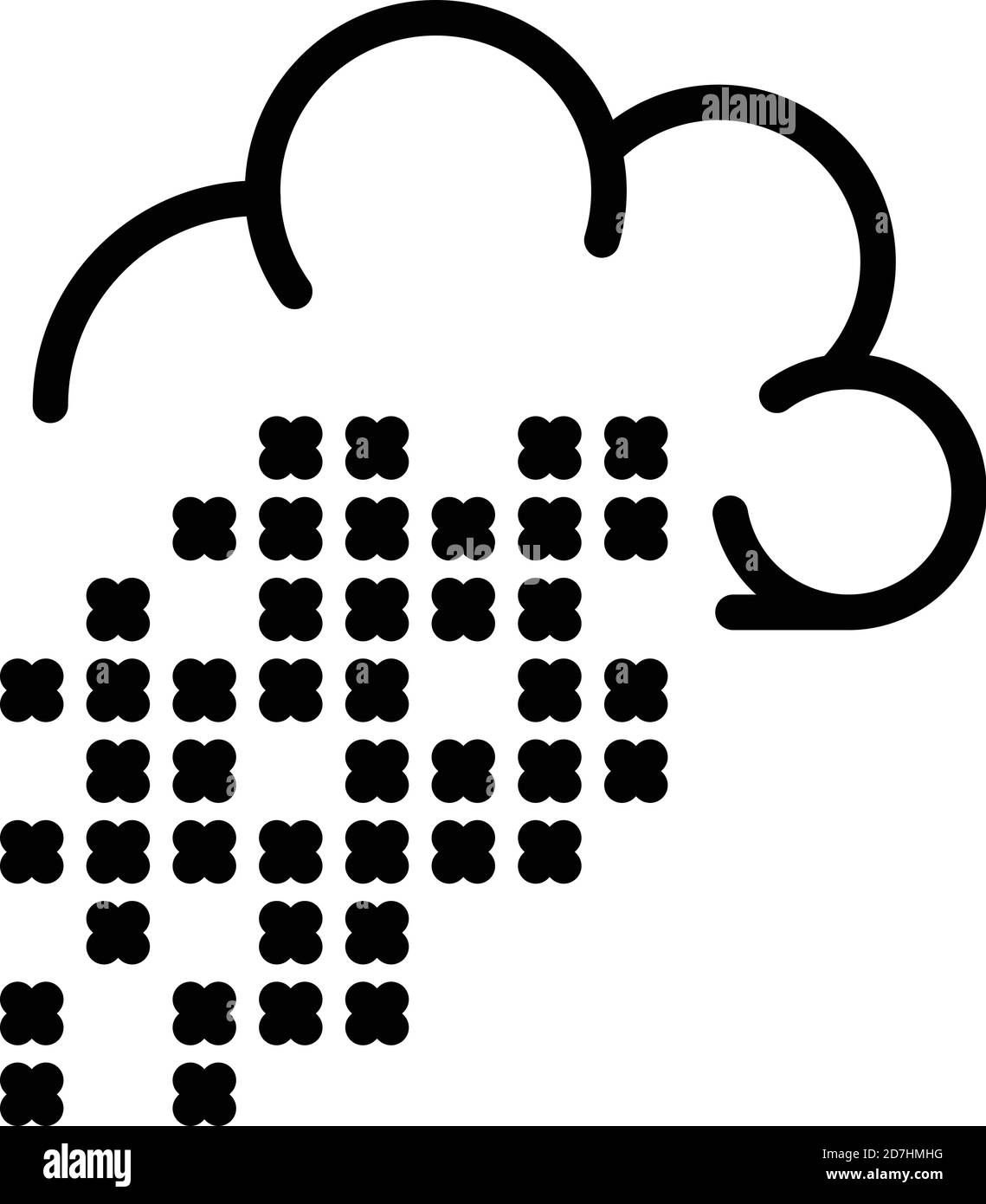 Digital cloud icon. Outline digital cloud vector icon for web design isolated on white ...