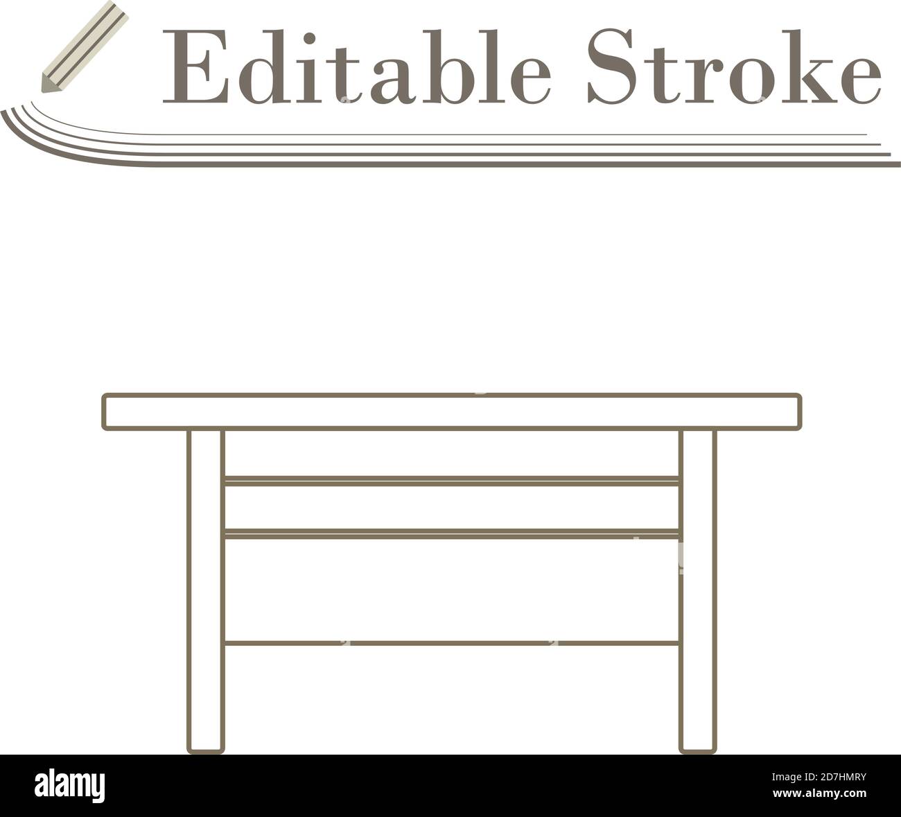 Boss Office Table Icon. Editable Stroke Simple Design. Vector ...