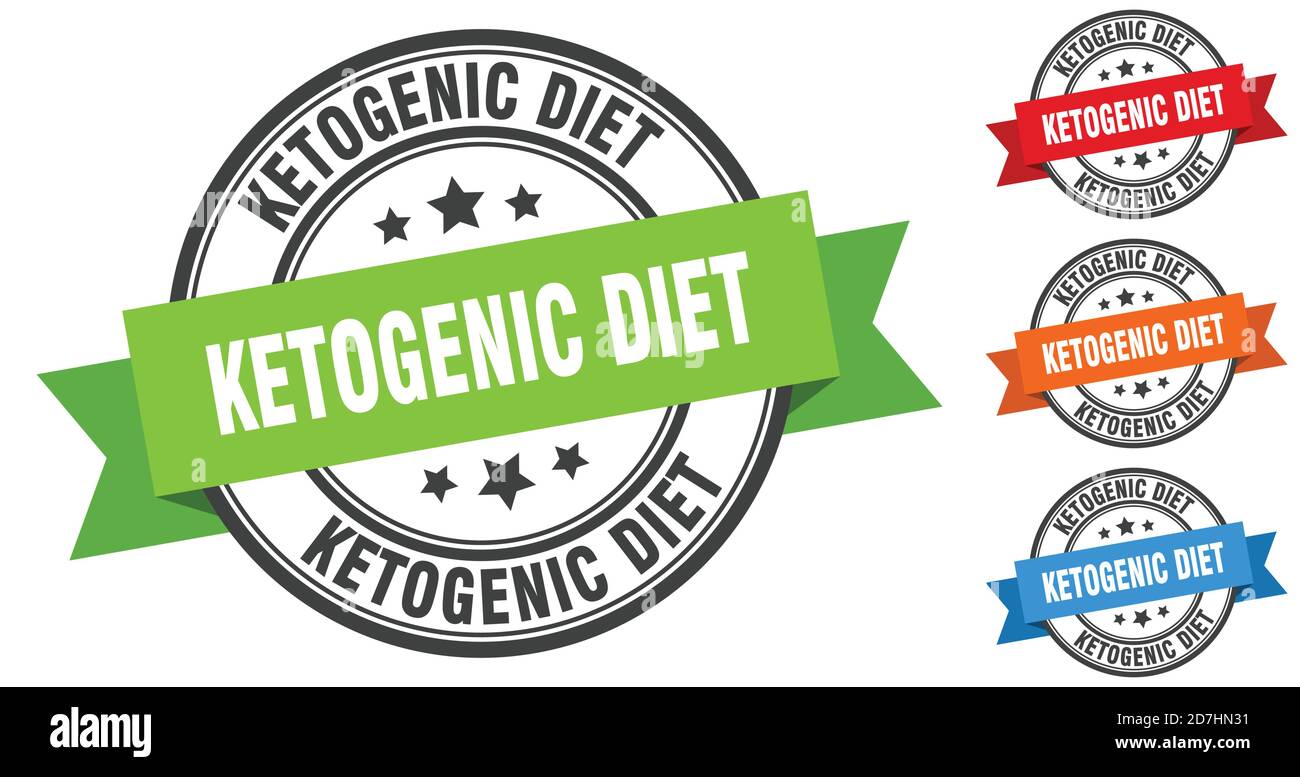 ketogenic diet stamp. round band sign set. ribbon label Stock Vector ...