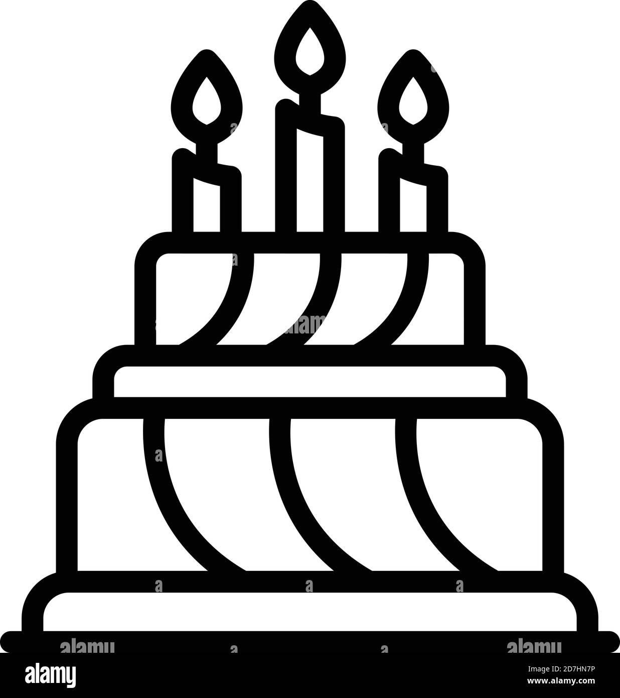 Chocolate cake icon. Outline chocolate cake vector icon for web design ...