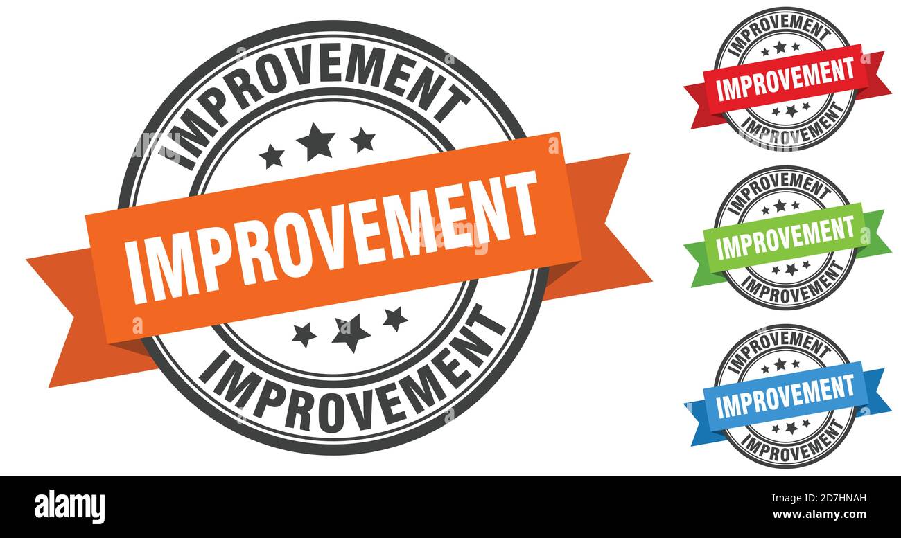 improvement stamp. round band sign set. ribbon label Stock Vector Image ...