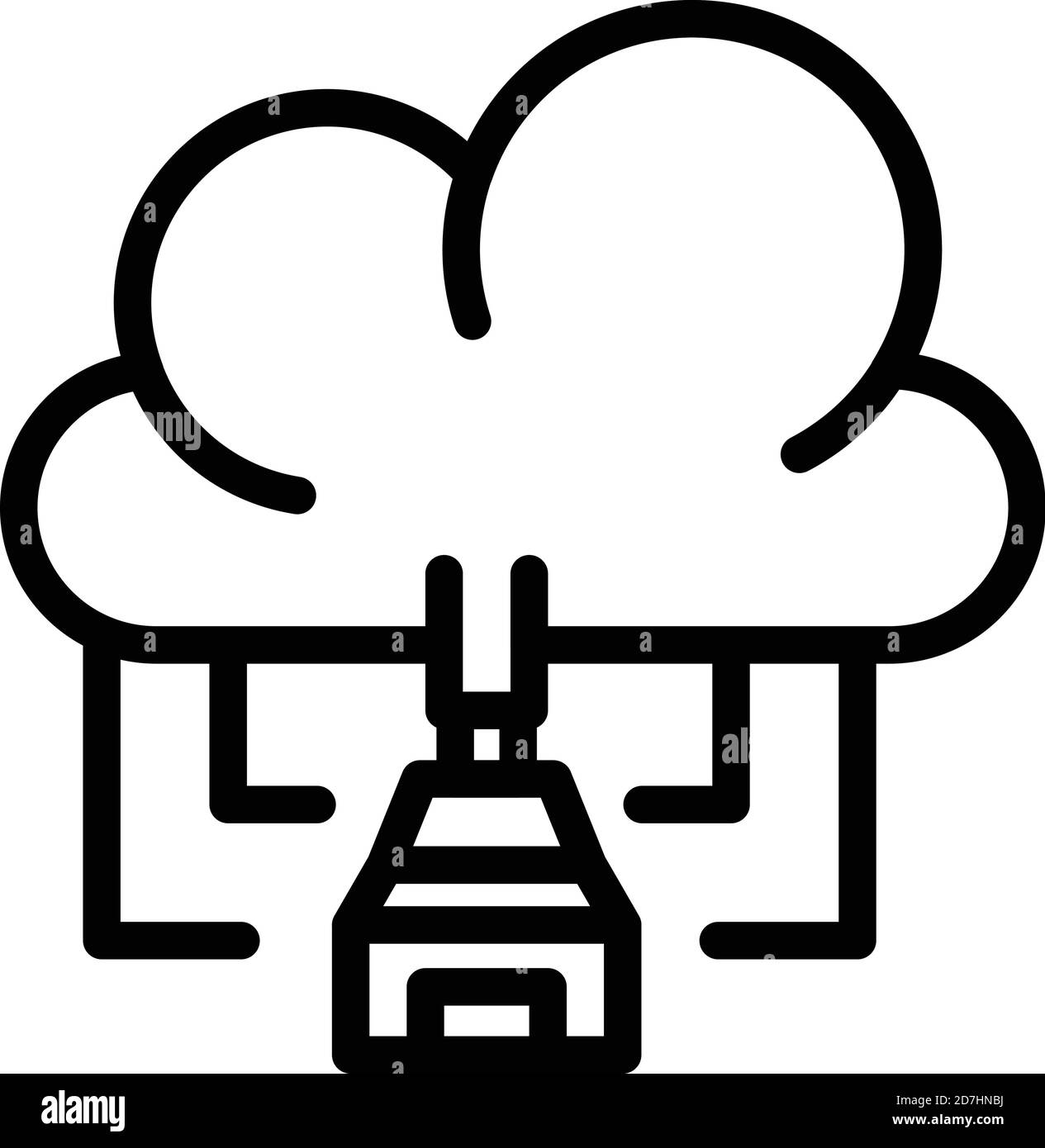 Data cloud icon. Outline data cloud vector icon for web design isolated on white background ...