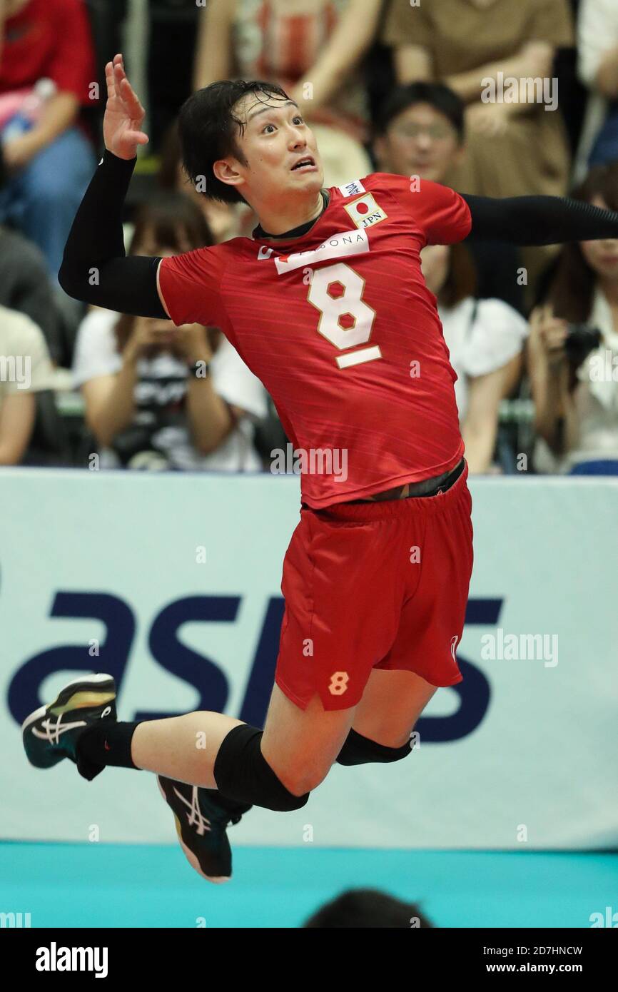 Masahiro Yanagida of Japan during the Volleyball International Friendly ...