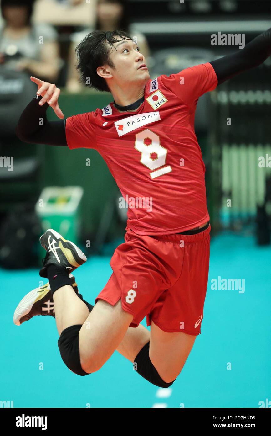 Masahiro Yanagida of Japan during the Volleyball International Friendly ...
