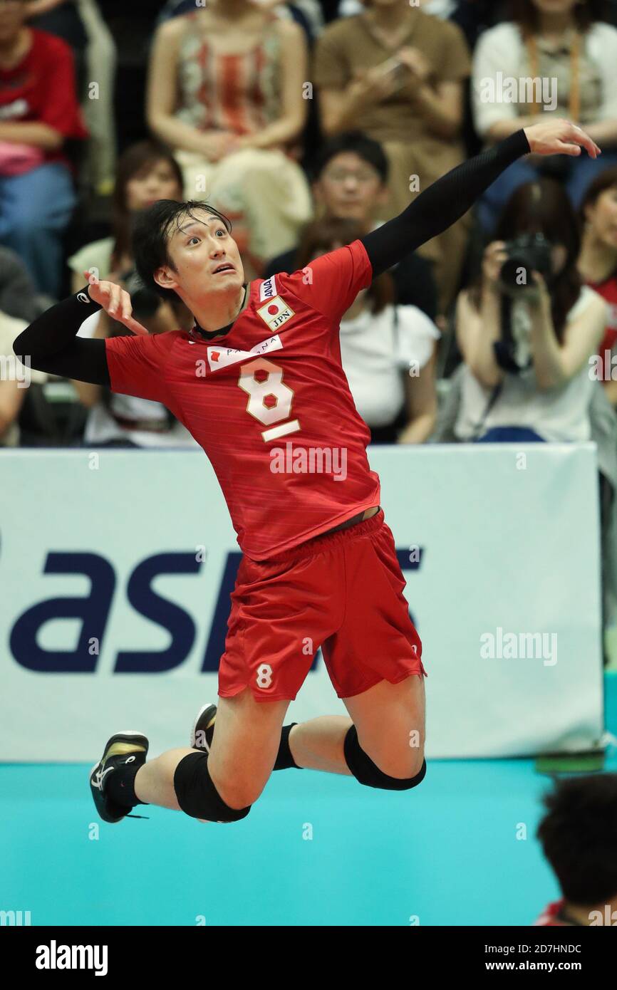 Masahiro Yanagida of Japan during the Volleyball International Friendly ...