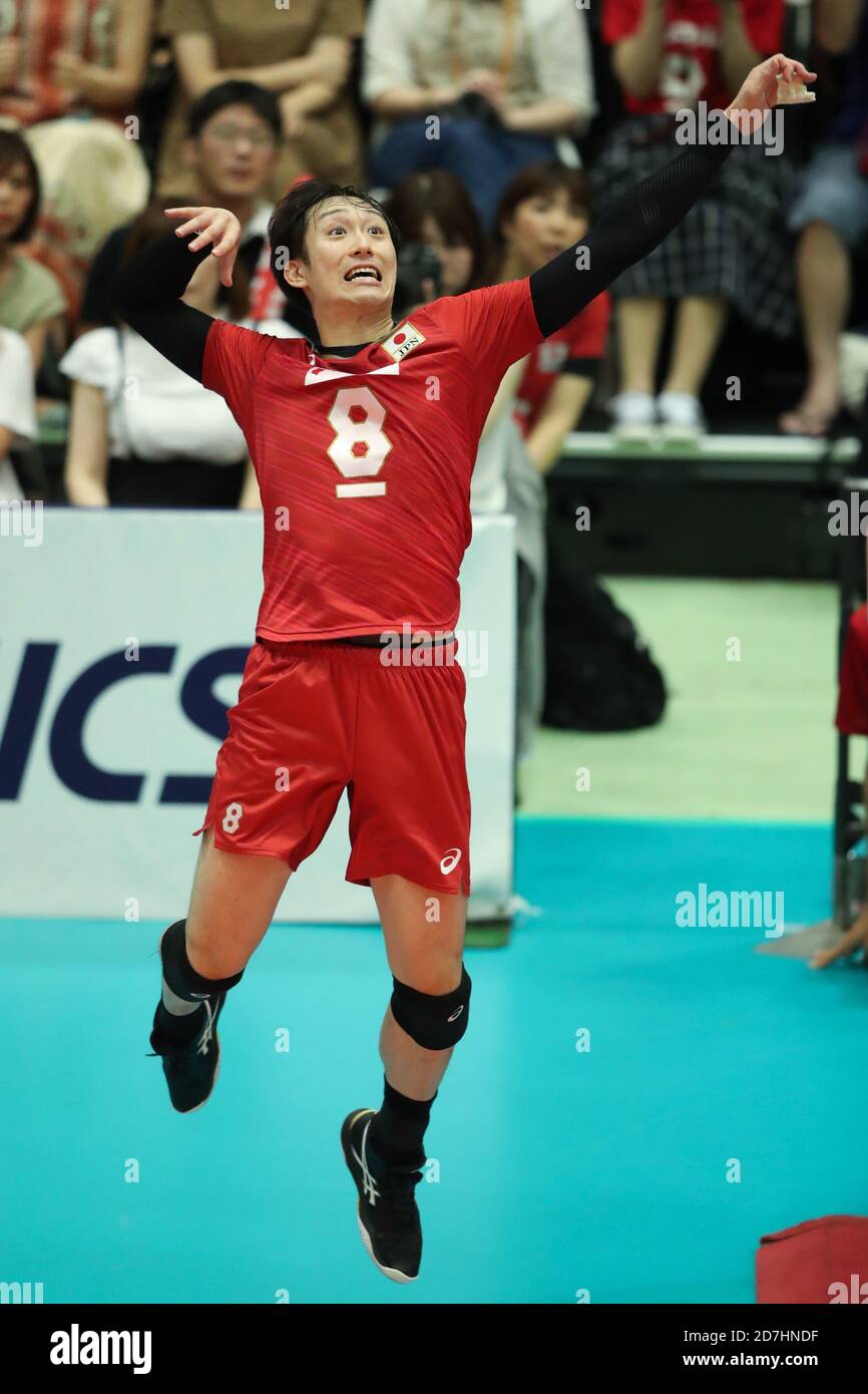 Masahiro Yanagida of Japan during the Volleyball International Friendly ...