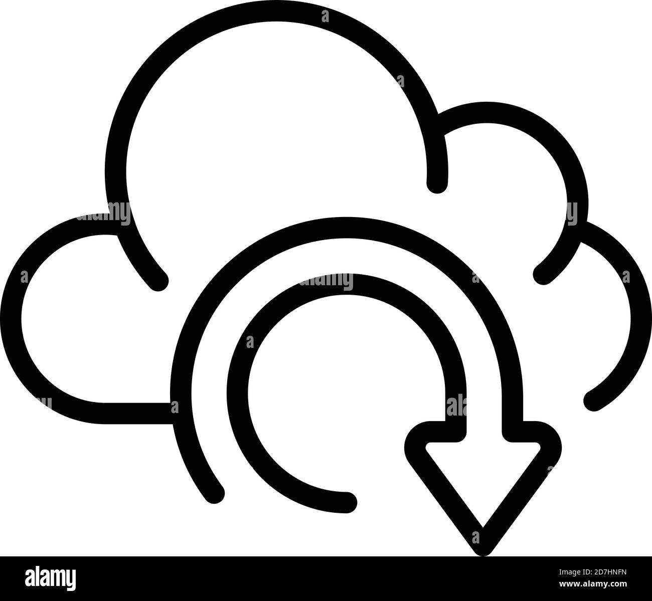 Recovery data cloud icon. Outline recovery data cloud vector icon for ...