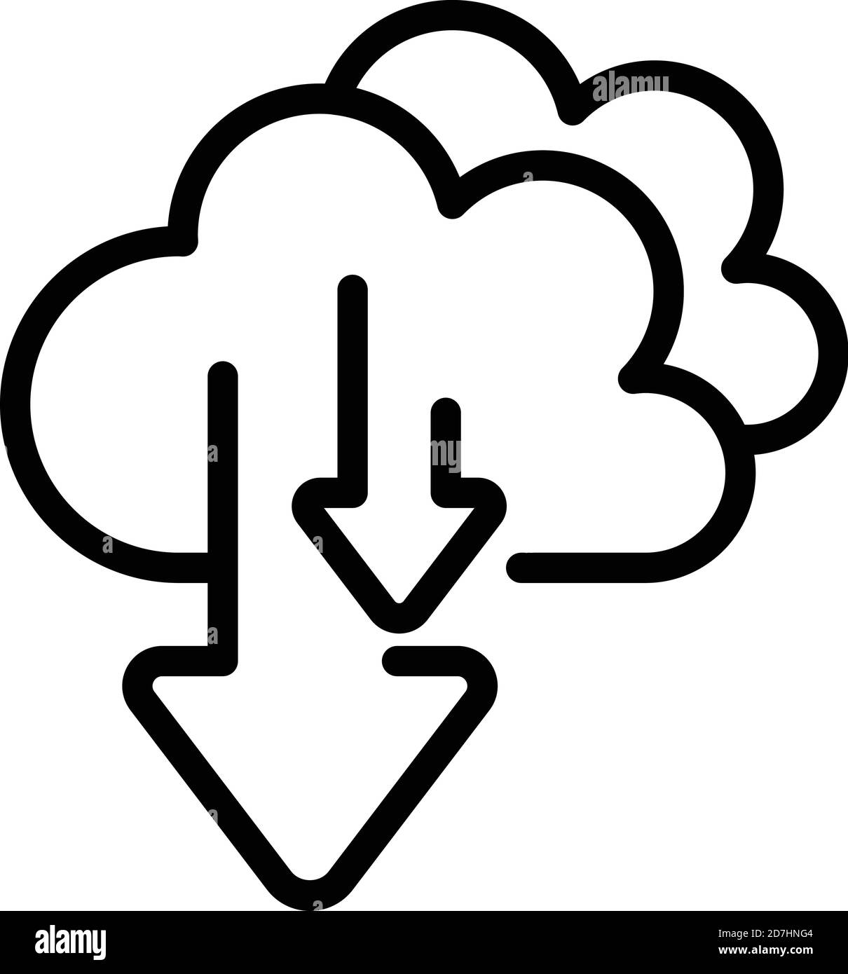 Download data cloud icon. Outline download data cloud vector icon for web design isolated on ...