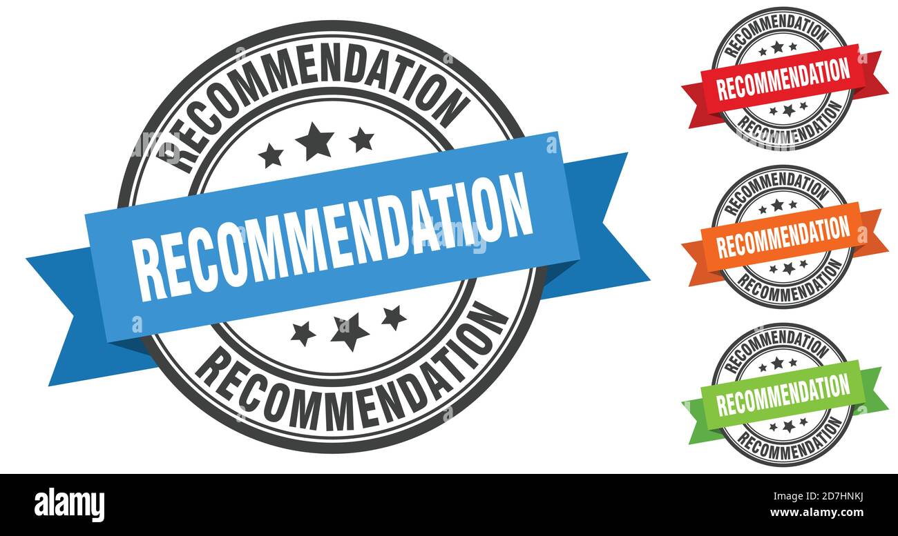 recommendation stamp. round band sign set. ribbon label Stock Vector ...