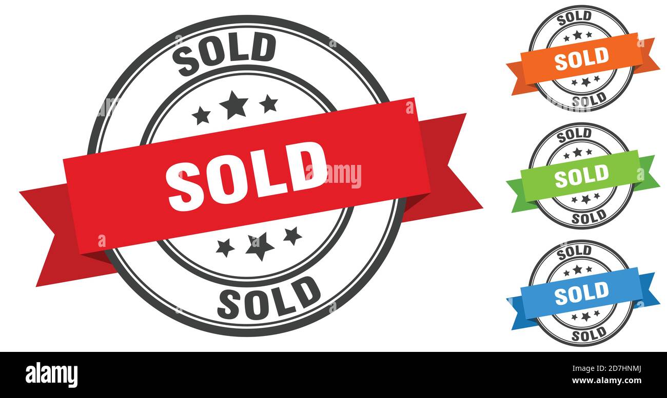 sold stamp. round band sign set. ribbon label Stock Vector Image & Art ...