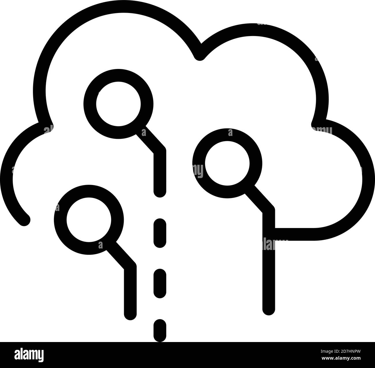 Digital data cloud icon. Outline digital data cloud vector icon for web design isolated on white ...