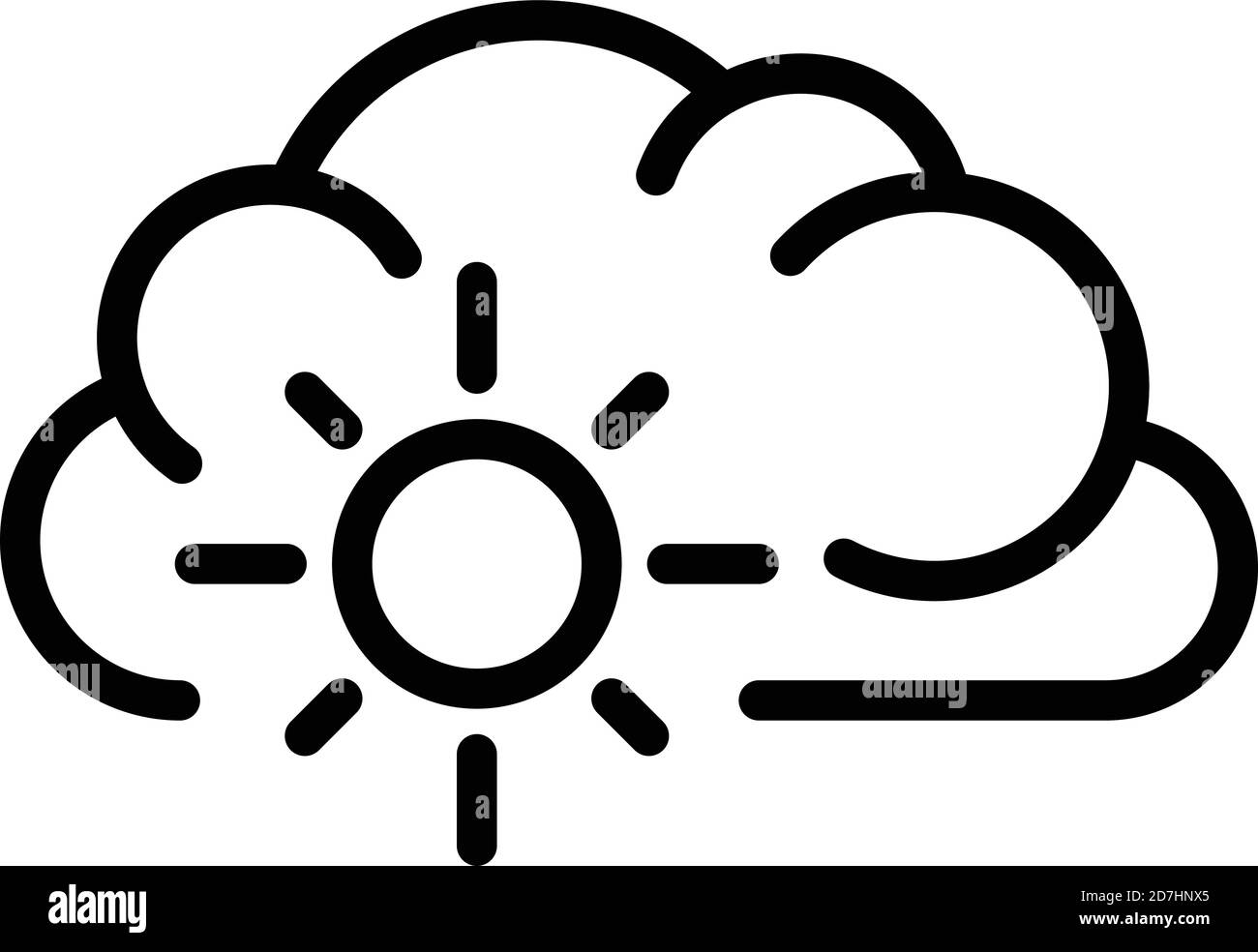 Sunny cloud icon. Outline sunny cloud vector icon for web design ...