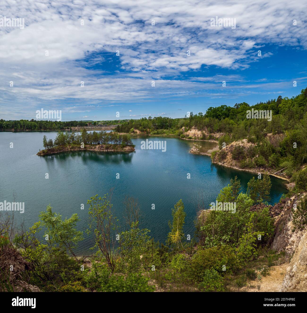 Summer Basalt Pillars Geological Reserve and Basaltove lake, Kostopil ...