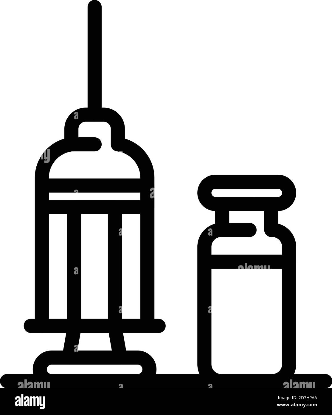 Medical syringe icon. Outline medical syringe vector icon for web ...