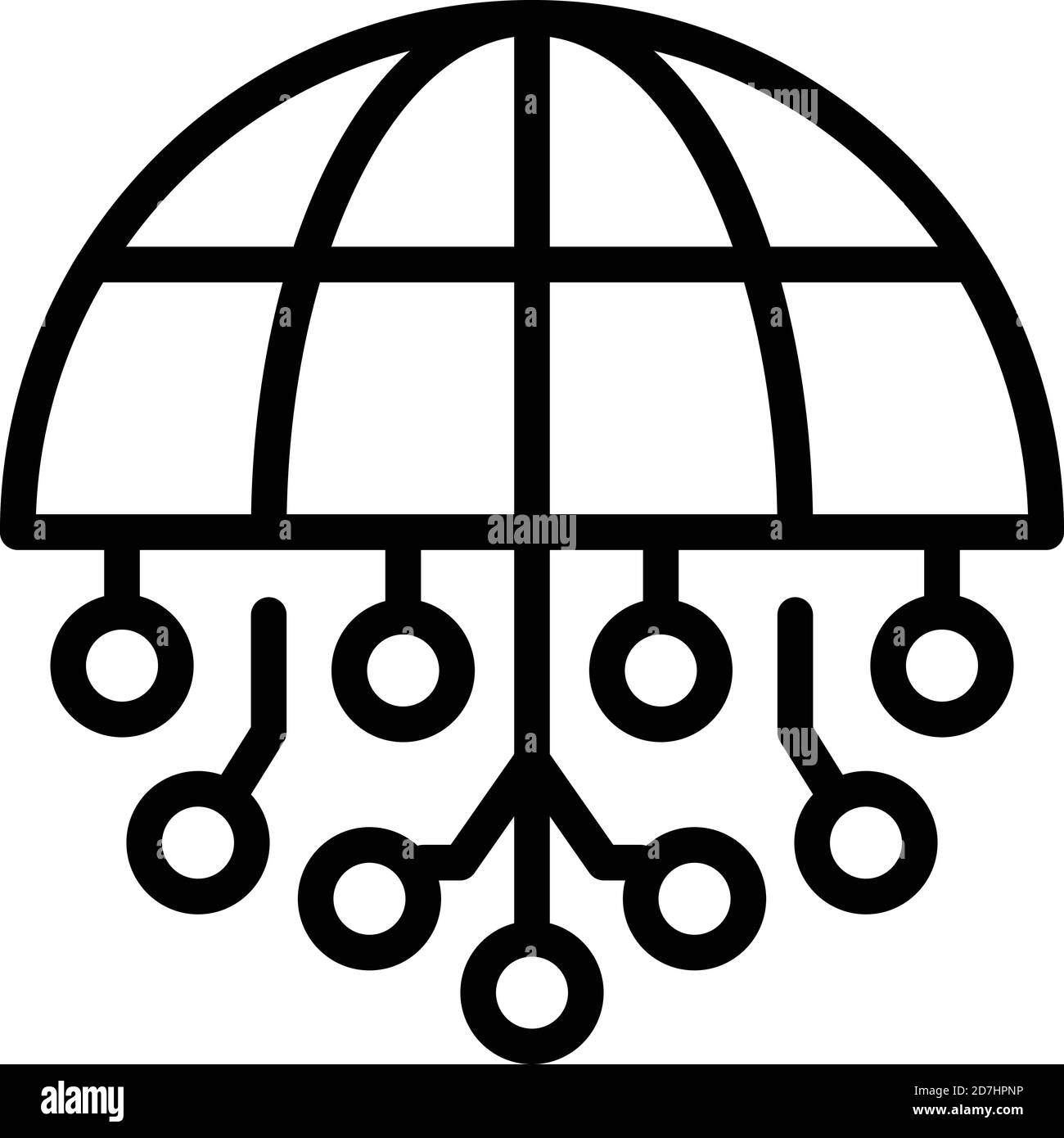 Digital global network icon. Outline digital global network vector icon ...