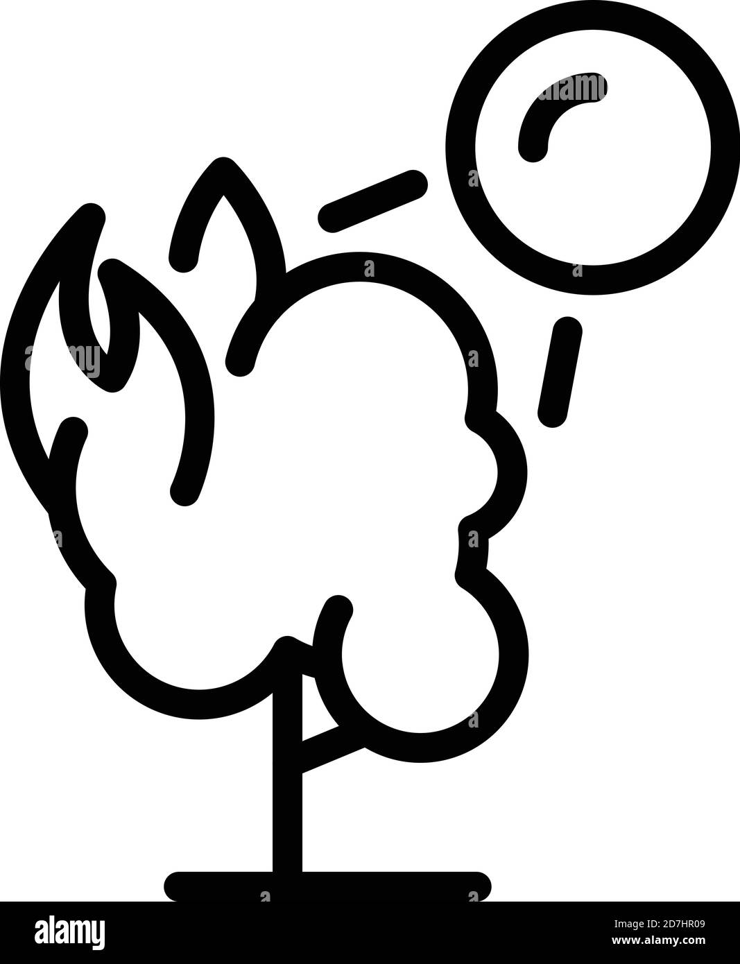 Tree in fire icon. Outline tree in fire vector icon for web design ...