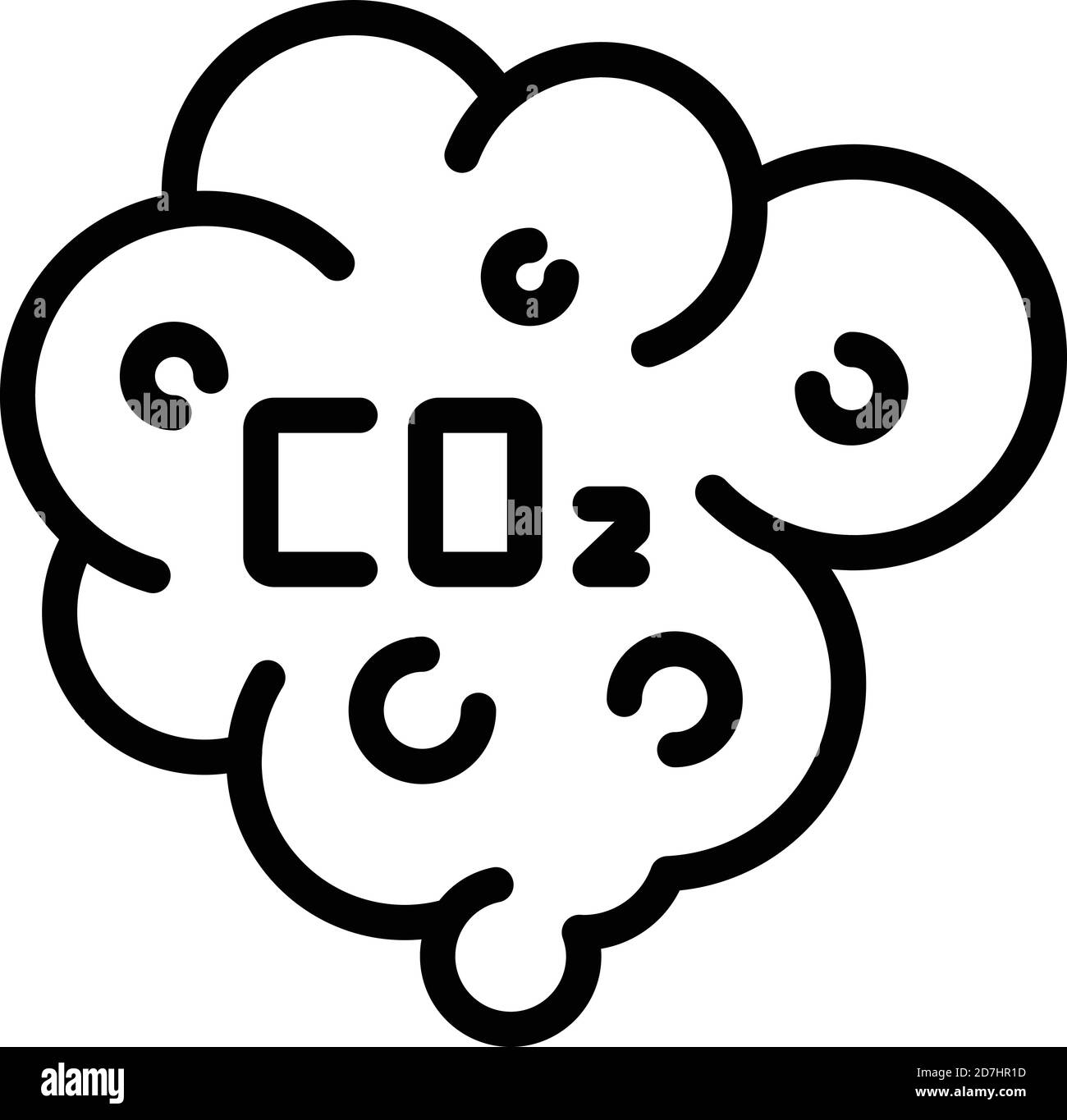 Co2 cloud icon. Outline co2 cloud vector icon for web design isolated ...