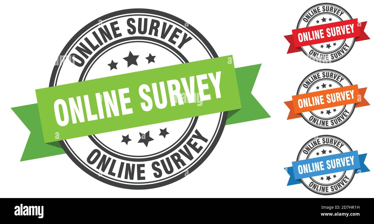 online survey stamp. round band sign set. ribbon label Stock Vector ...