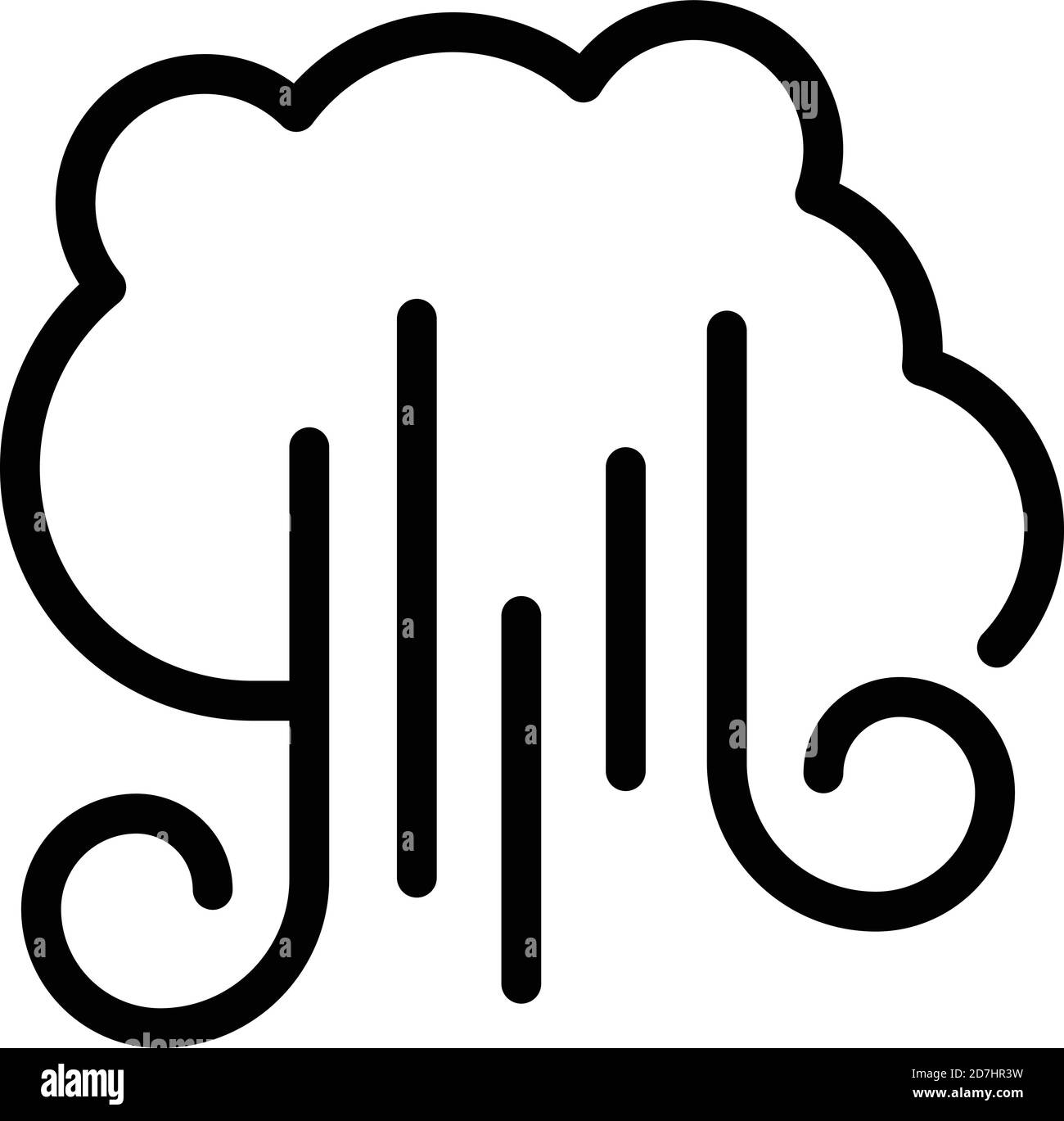 Wind storm cloud icon. Outline wind storm cloud vector icon for web ...
