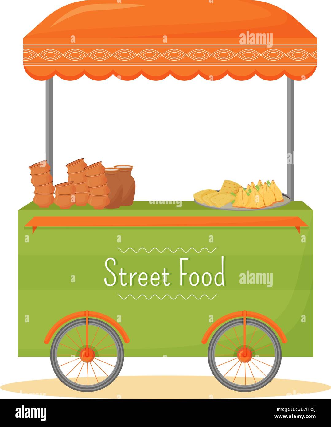 Street food mobile kiosk cartoon vector illustration Stock Vector Image ...