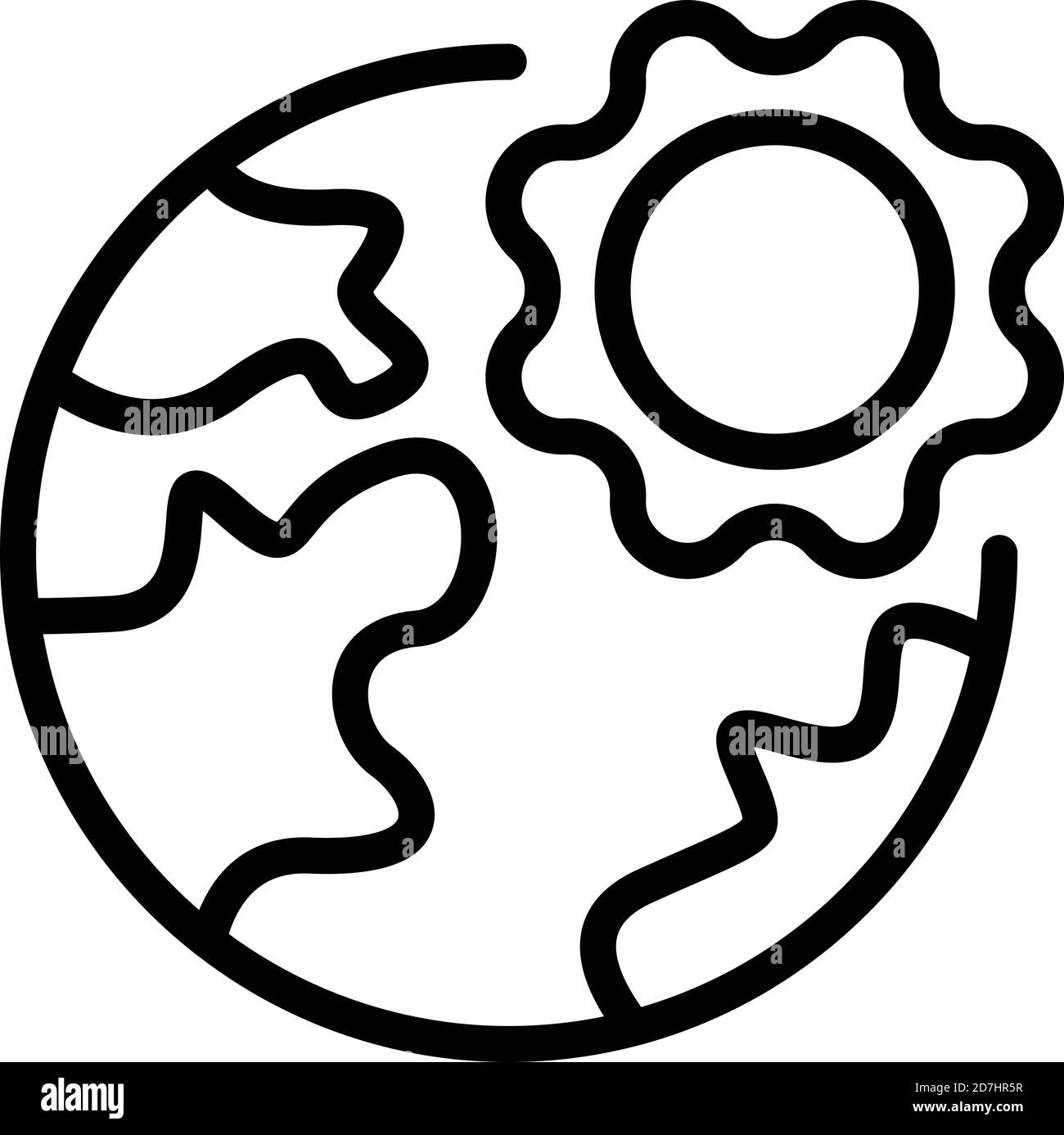 Sun over planet icon. Outline sun over planet vector icon for web ...