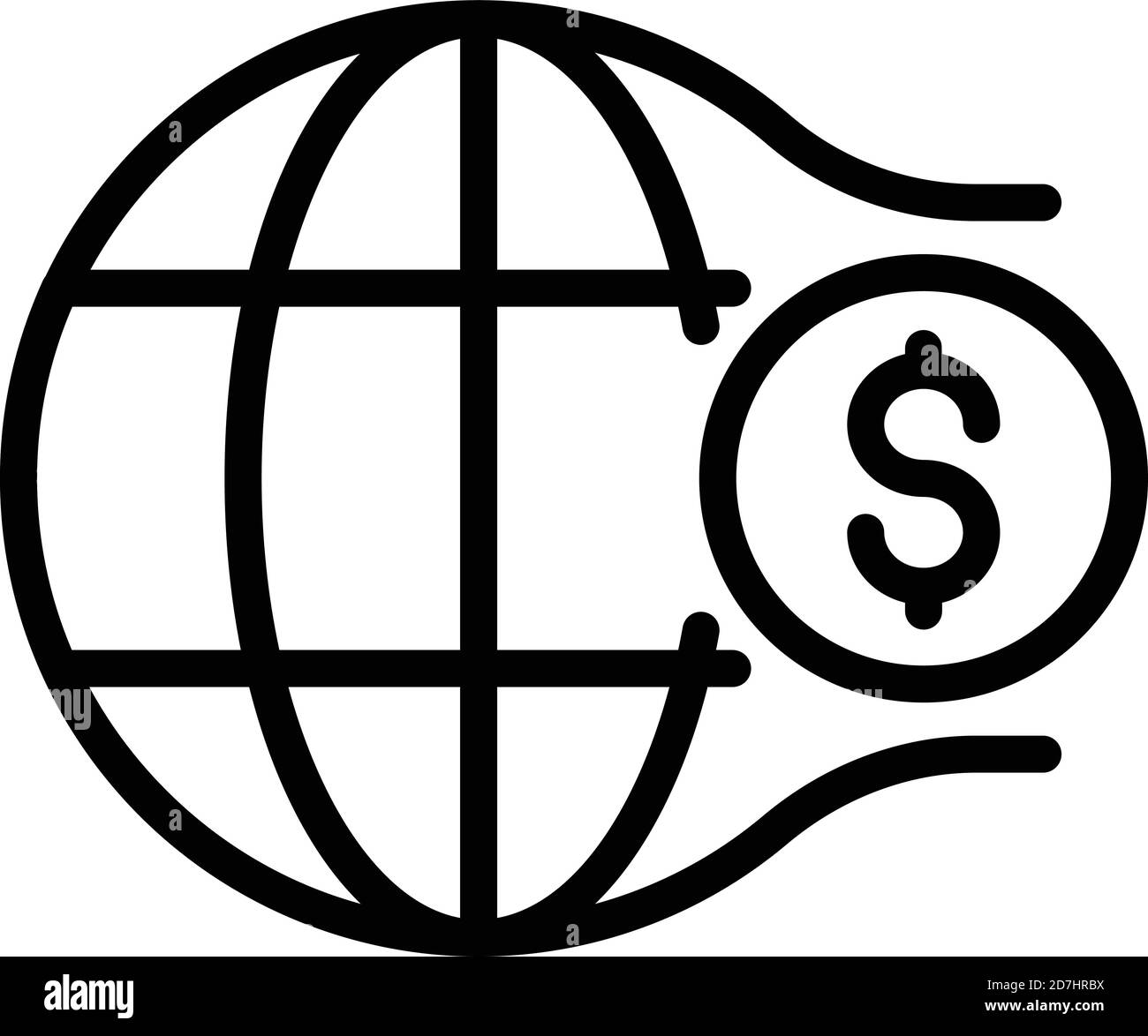 Money global network icon. Outline money global network vector icon for ...