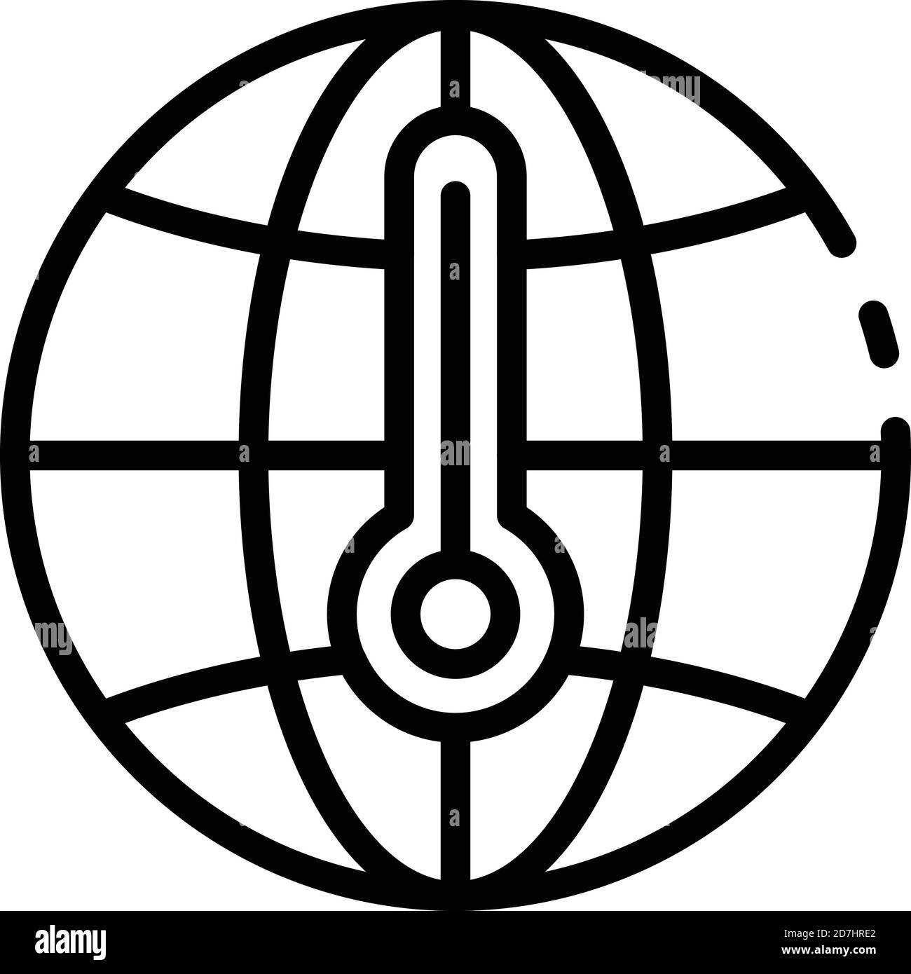 Global temperature up icon. Outline global temperature up vector icon ...