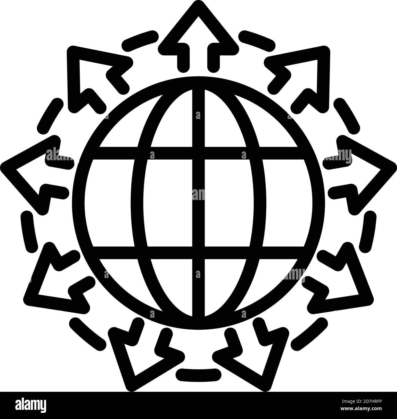 Full global network icon. Outline full global network vector icon for ...