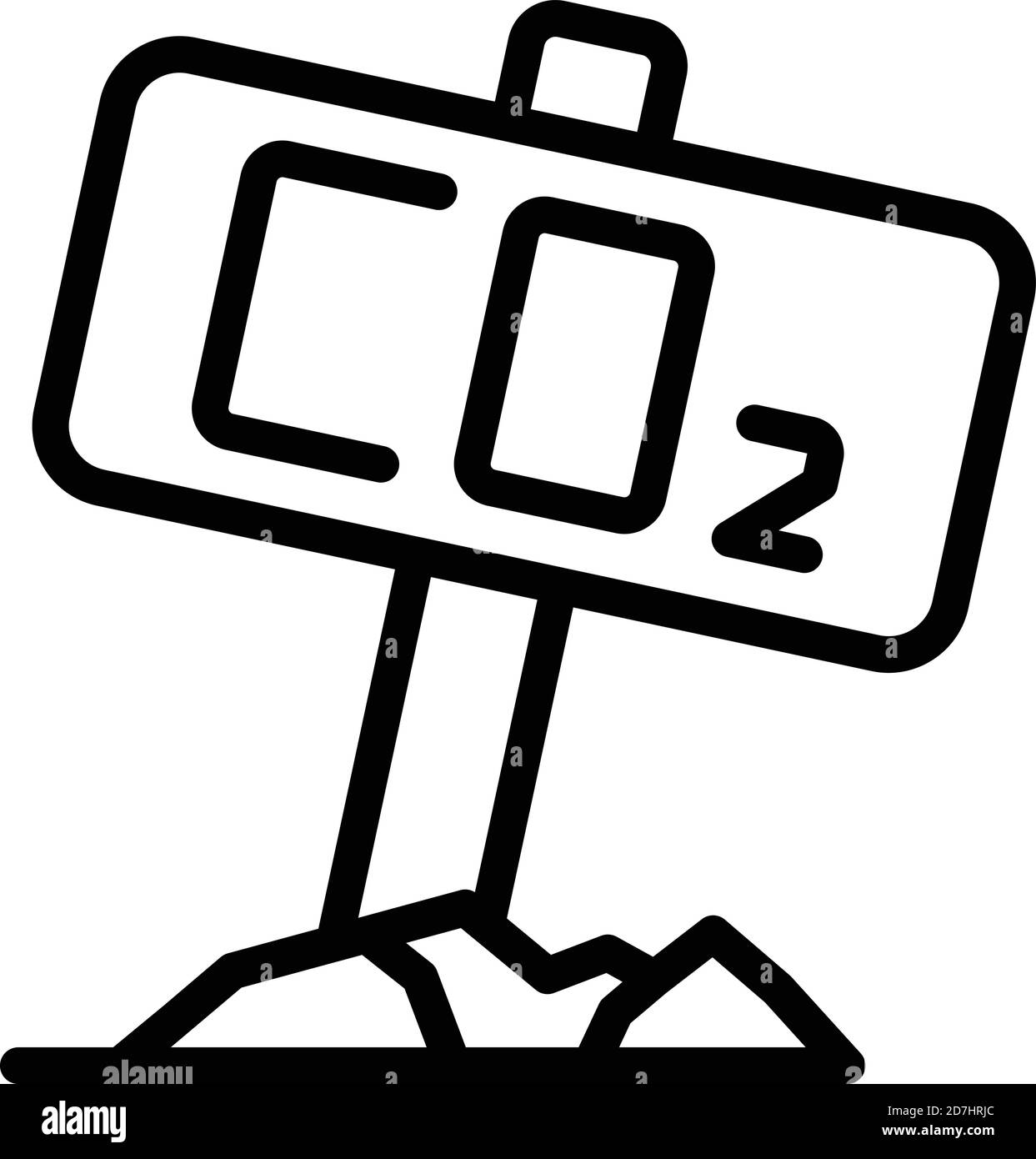 Co2 sign board icon. Outline co2 sign board vector icon for web design ...