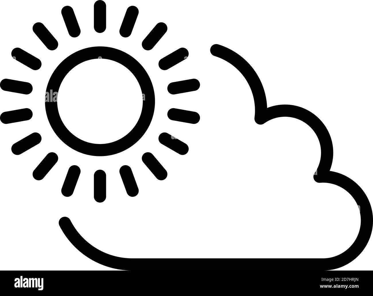Sunny weather cloud icon. Outline sunny weather cloud vector icon for ...