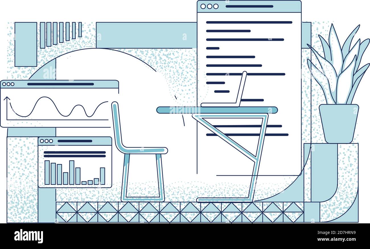 Analyst workplace Stock Vector Images - Alamy