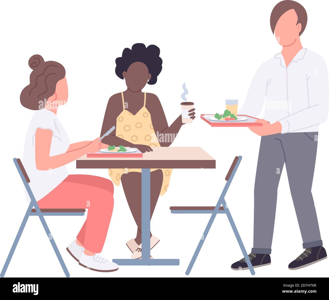 College friends flat color vector faceless characters Stock Vector ...