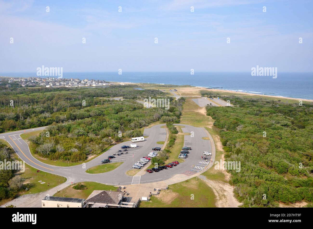 Aerial view of Cape Hatteras National Seashore from top of Cape ...