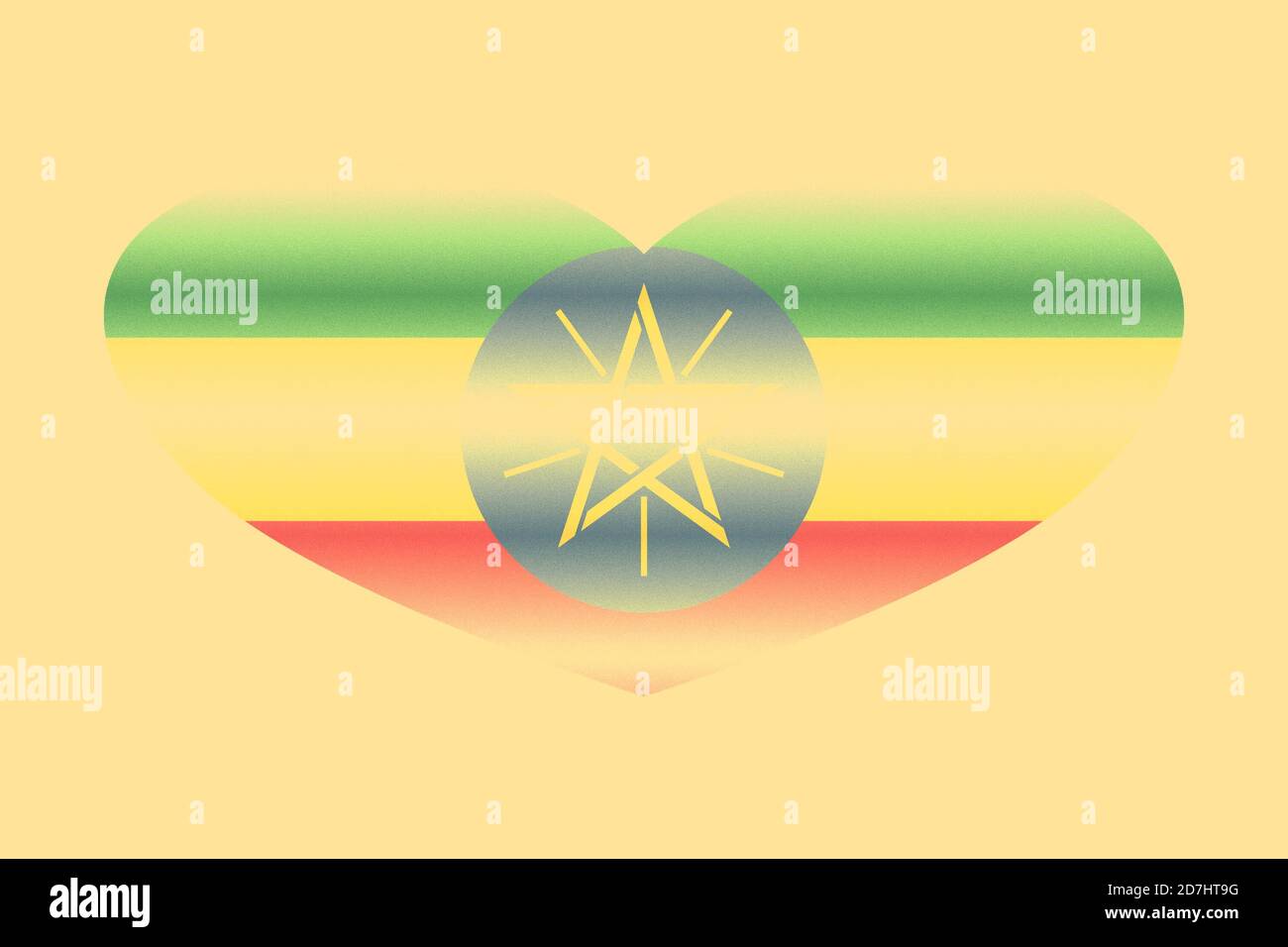 Abstract flag of Ethiopia in grunge heart shaped. Pastel background ...