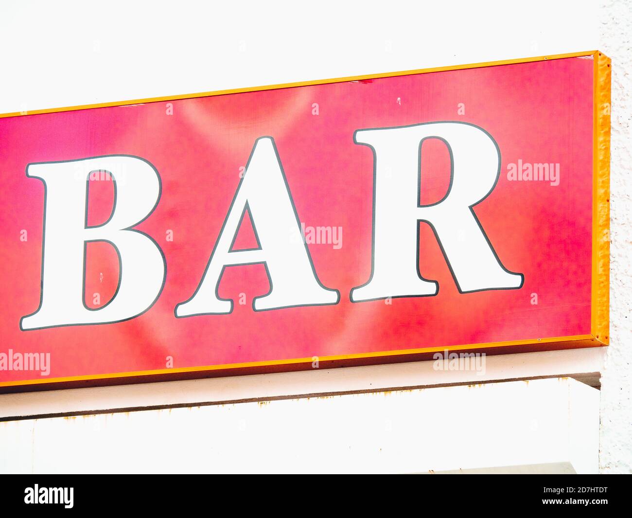 Closeup shot of a red BAR sign Stock Photo - Alamy