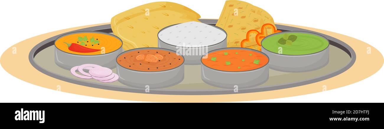 Thali cartoon vector illustration Stock Vector Image & Art - Alamy