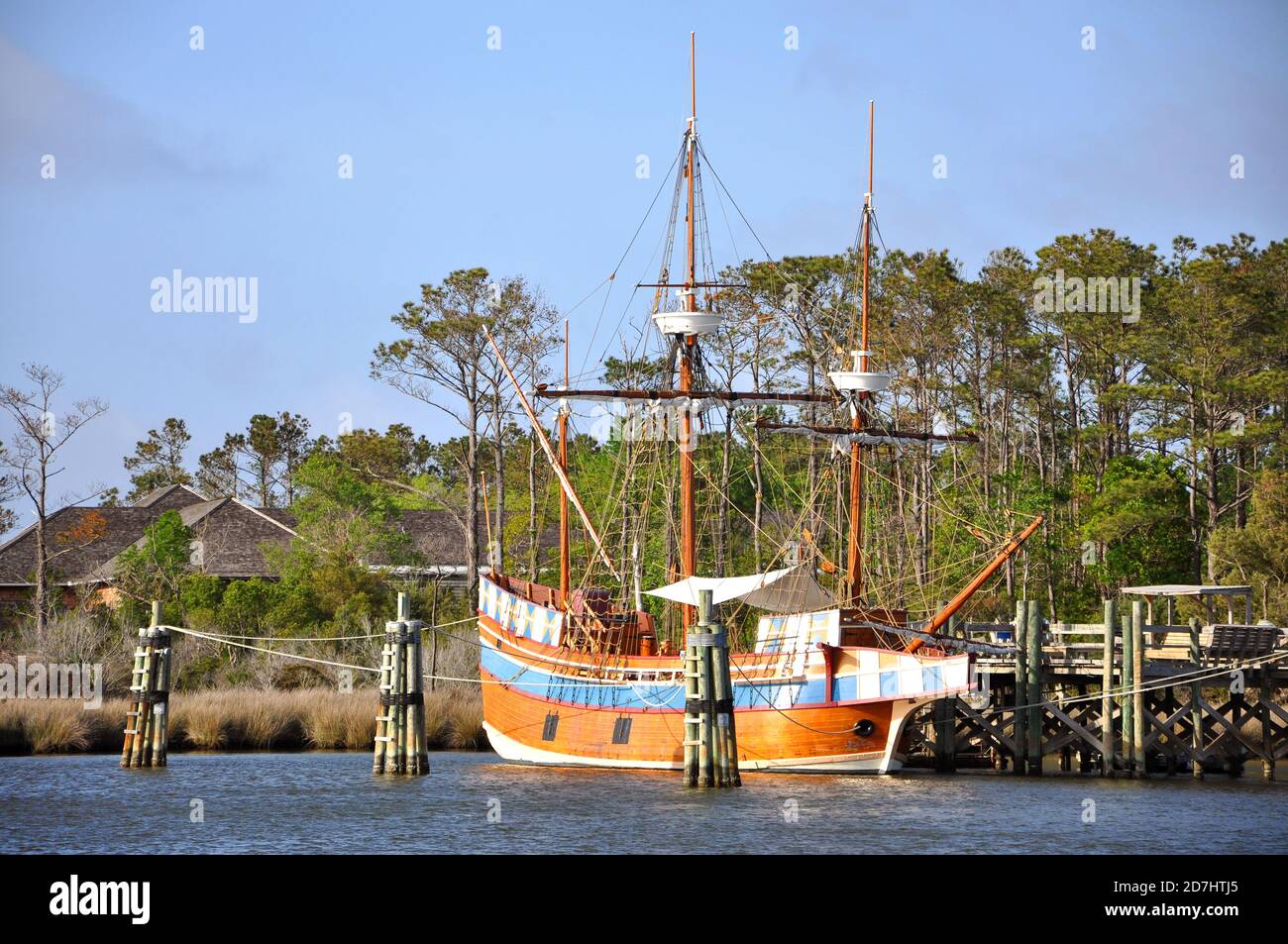 Antique ship Elizabeth II in Roanoke Island Festival Park, Roanoke ...